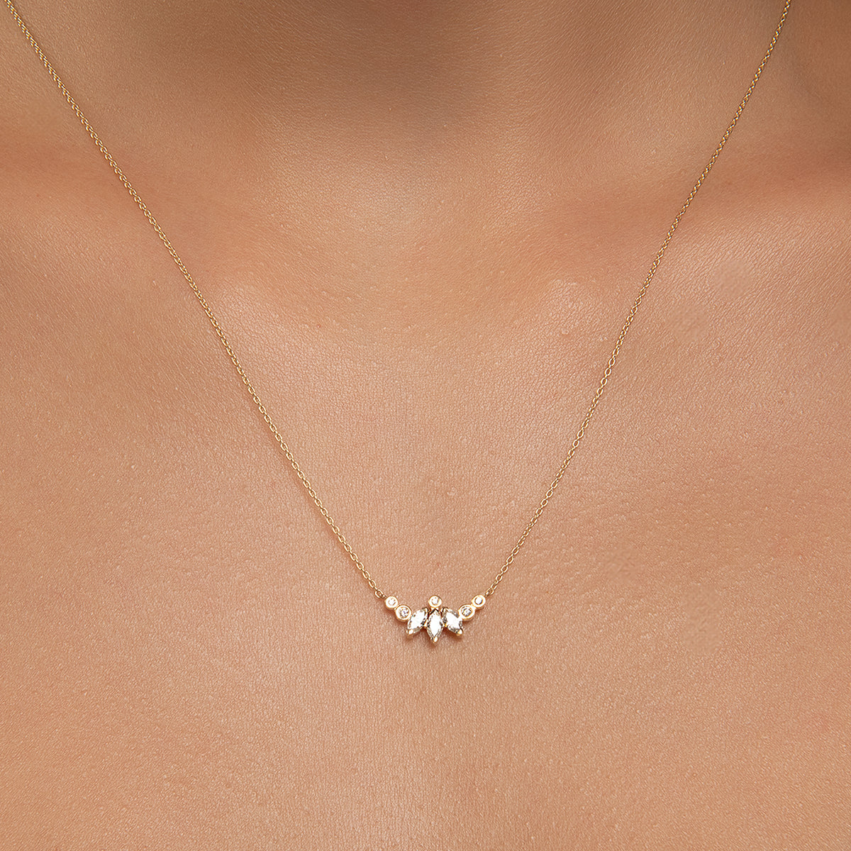 Tria Markiz Form Pırlanta Kolye | Piano Jewellery