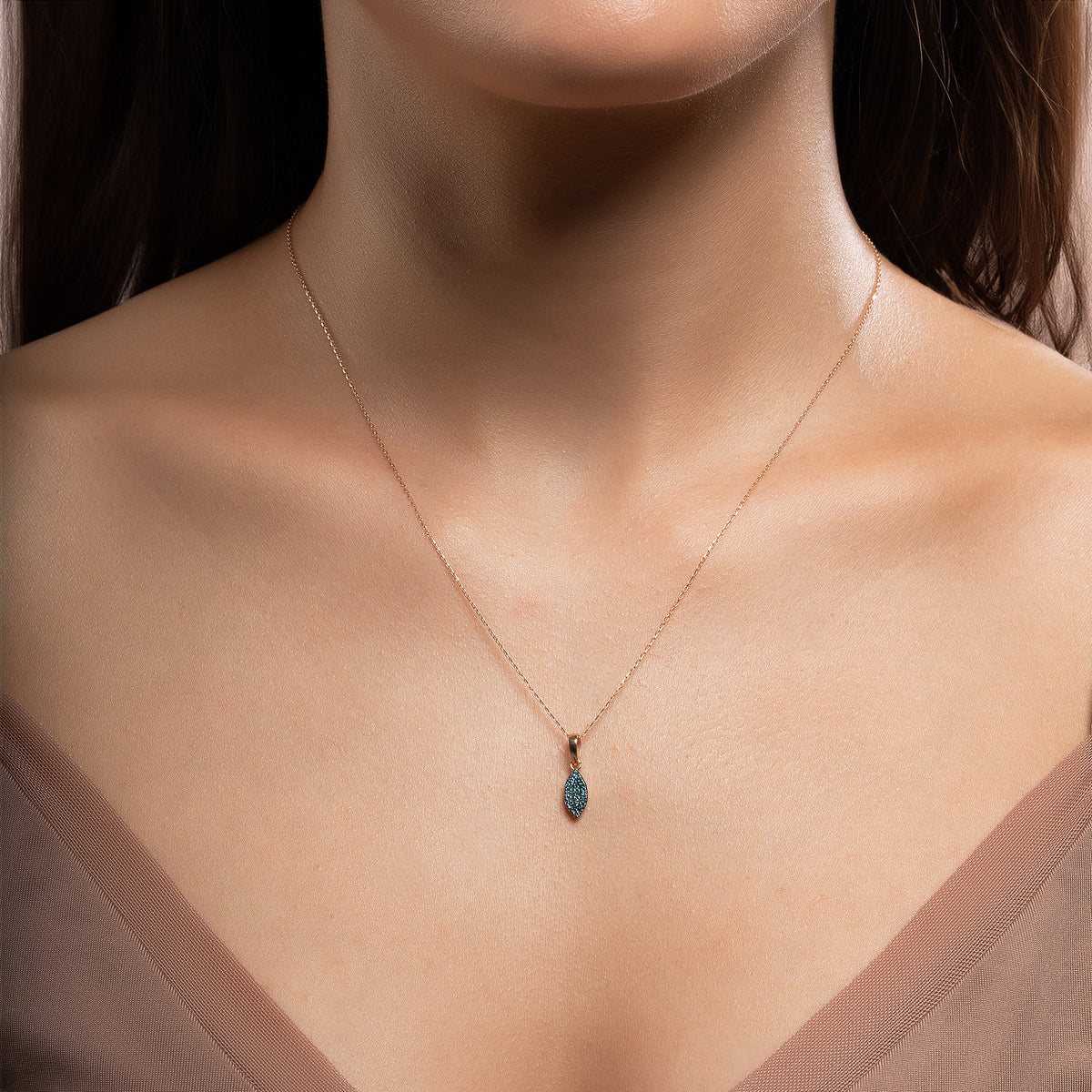 Stilla Drop Blue Diamond Necklace | Piano Jewellery