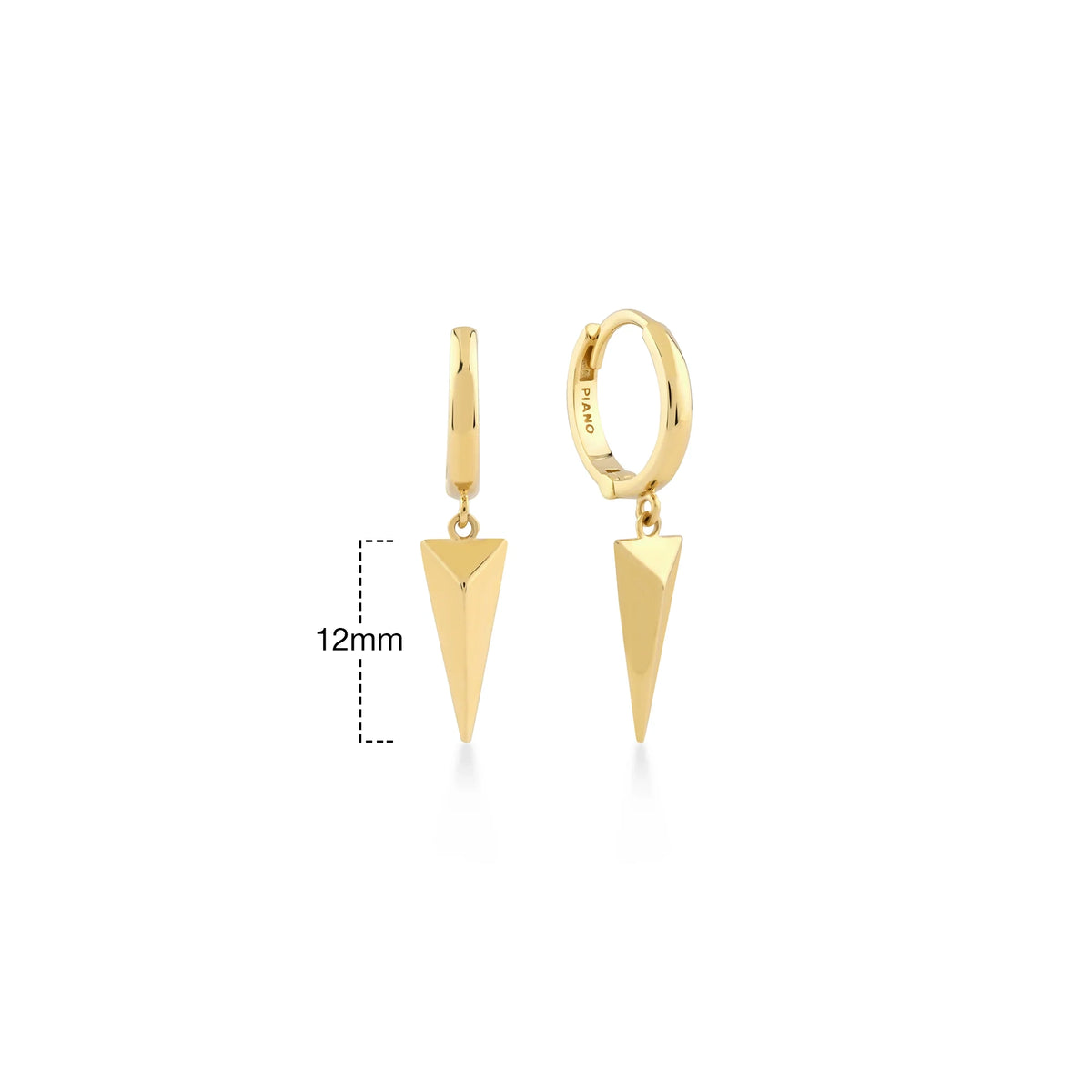 Havana Triangle Dangle Balance Gold Hoop Earrings | Piano Jewellery