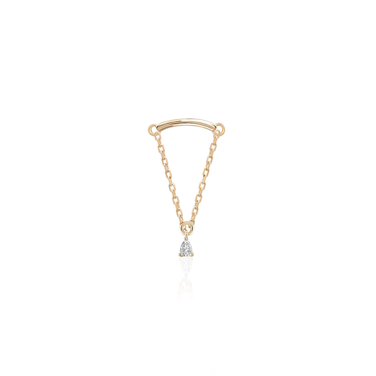 Chain Dangle Drop Cut Diamond Piercing | Piano Jewellery