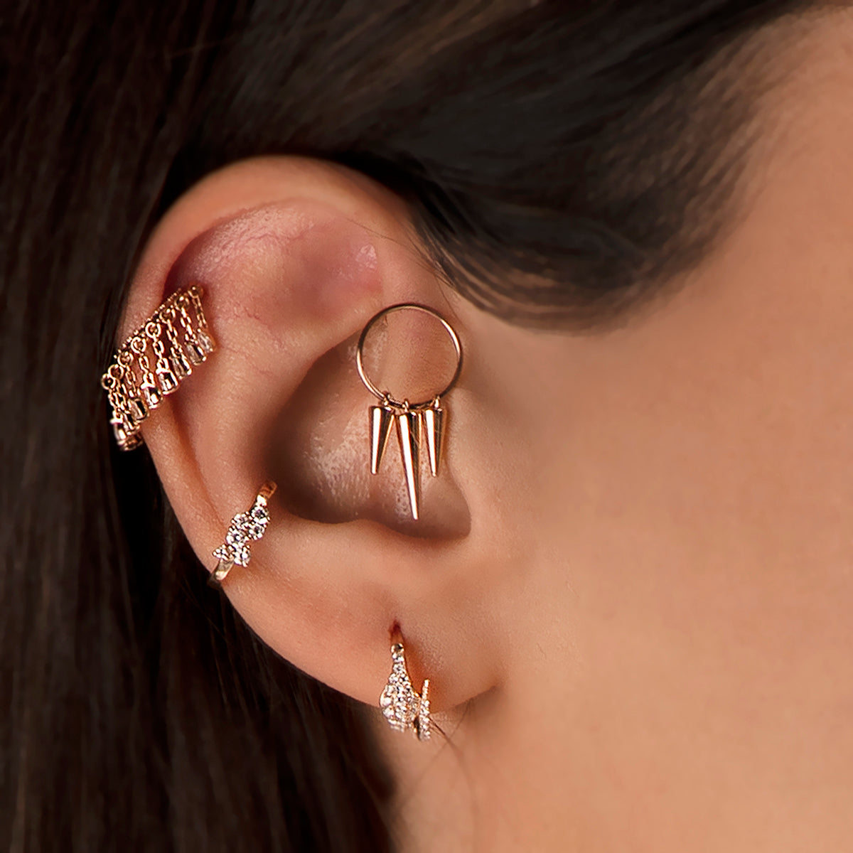 Snake Pırlanta Halka Piercing | Piano Jewellery